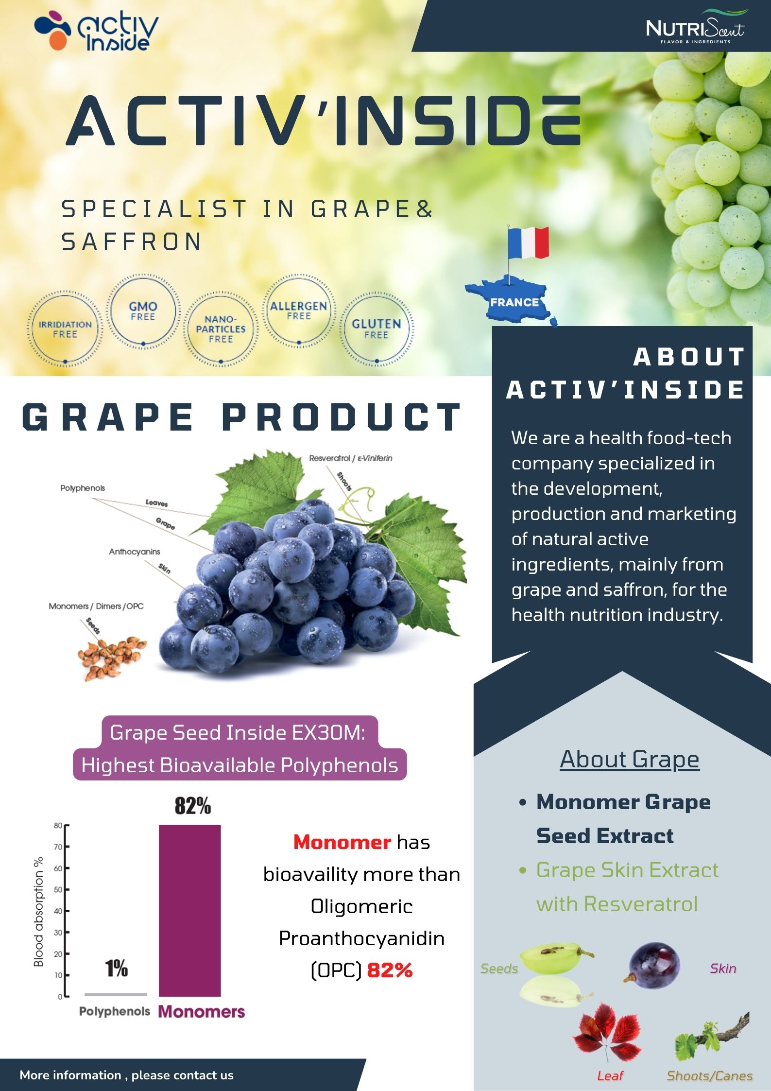 Monomer Grape Seed Extract By ACTIV’ INSIDE – NUTRISCENT